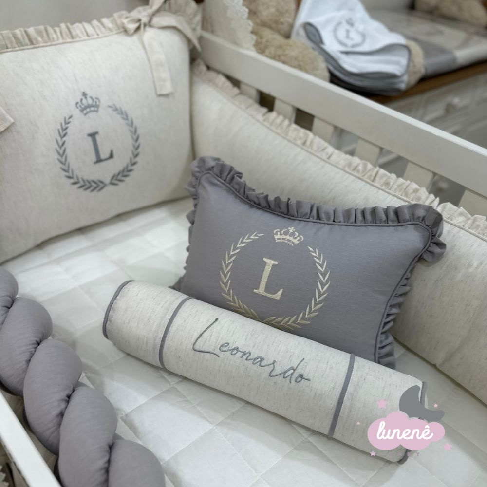 Enxoval de Berço Personalizado 08 Peças Linho Baby Imperial 200 Fios ...