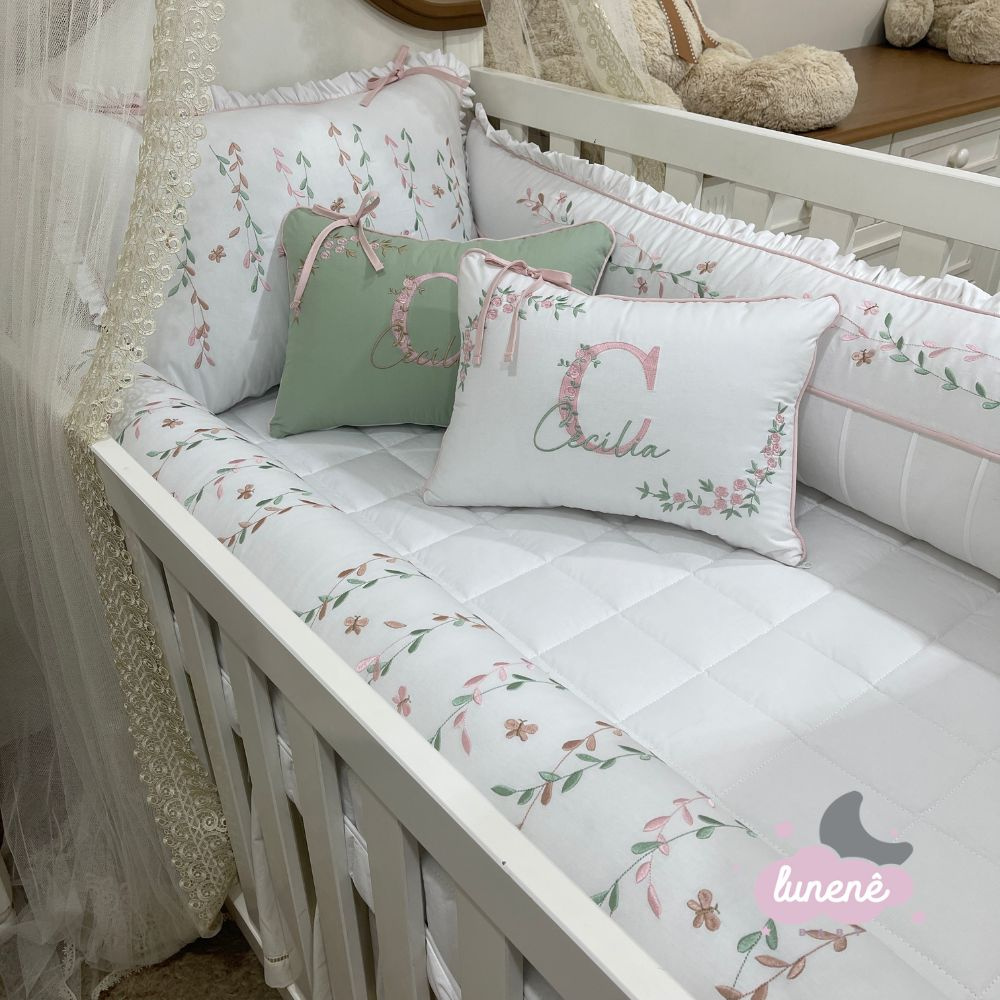 Enxoval de Berço Personalizado 08 Peças Primavera Baby 4349 - Lunenê Baby