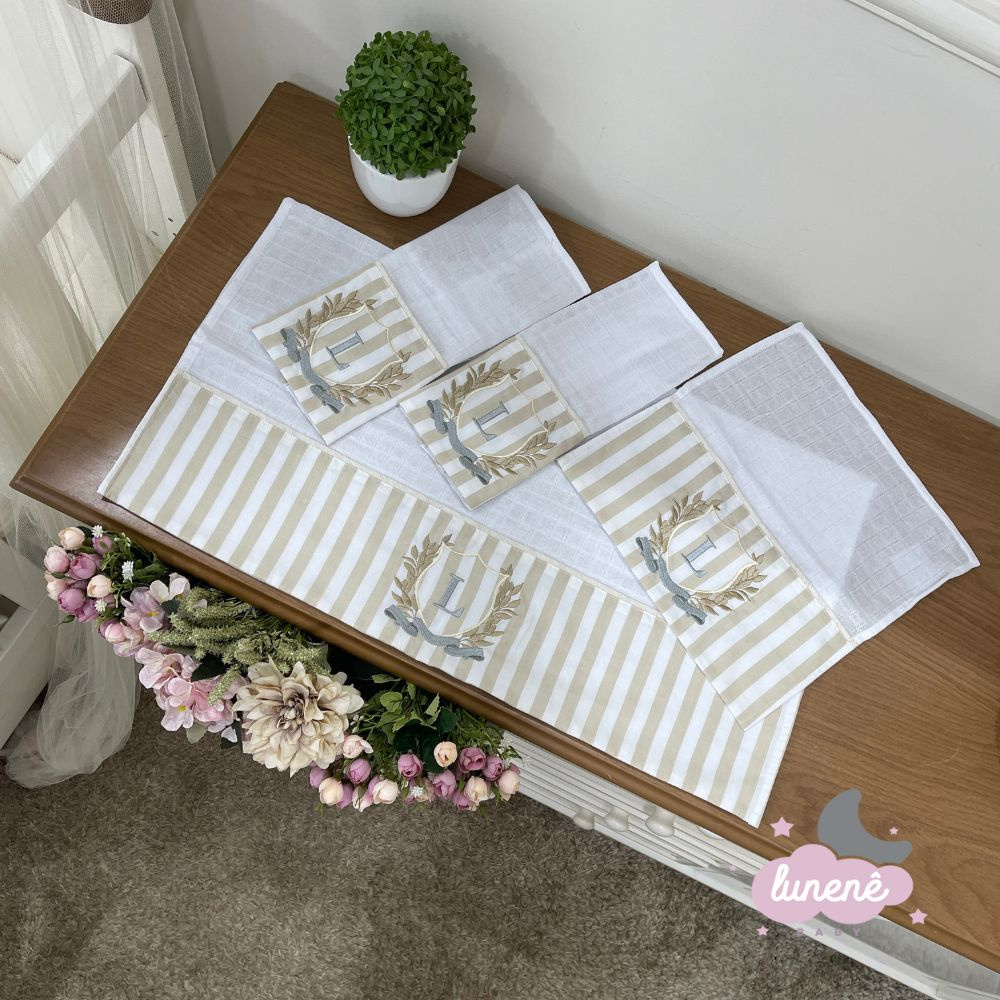 Fralda para Boca 04 Peças Lister Baby 200 Fios - LUNENÊ BABY