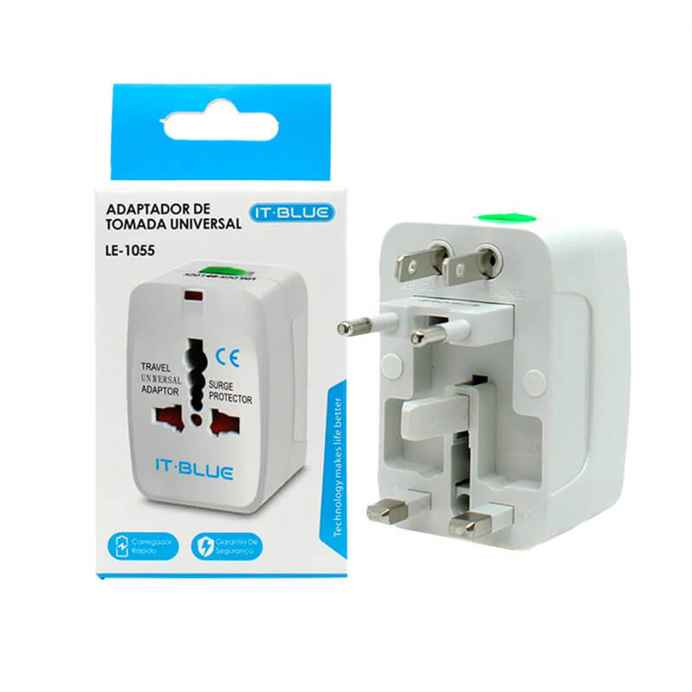 Adaptador Universal Tomada Padrão Viagem Bivolt 180 Países - Loja Luvbe