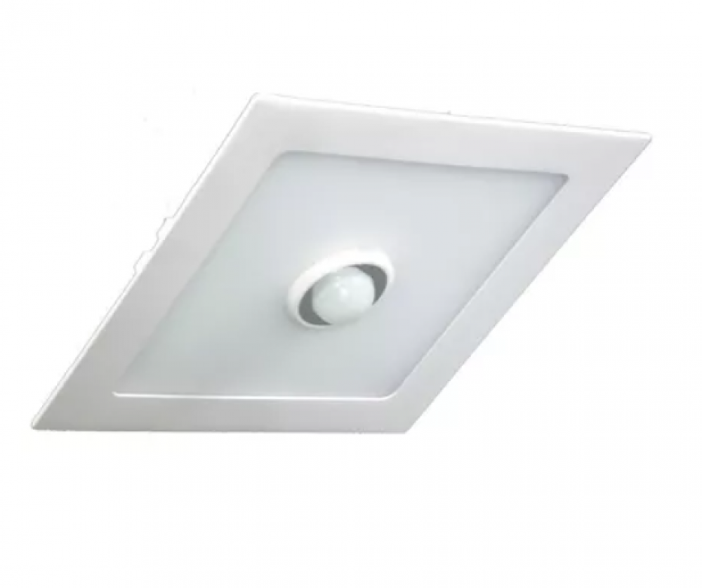 Paflon Led Embutir Quadrada 18W com Sensor de Presença - Branco Frio ...