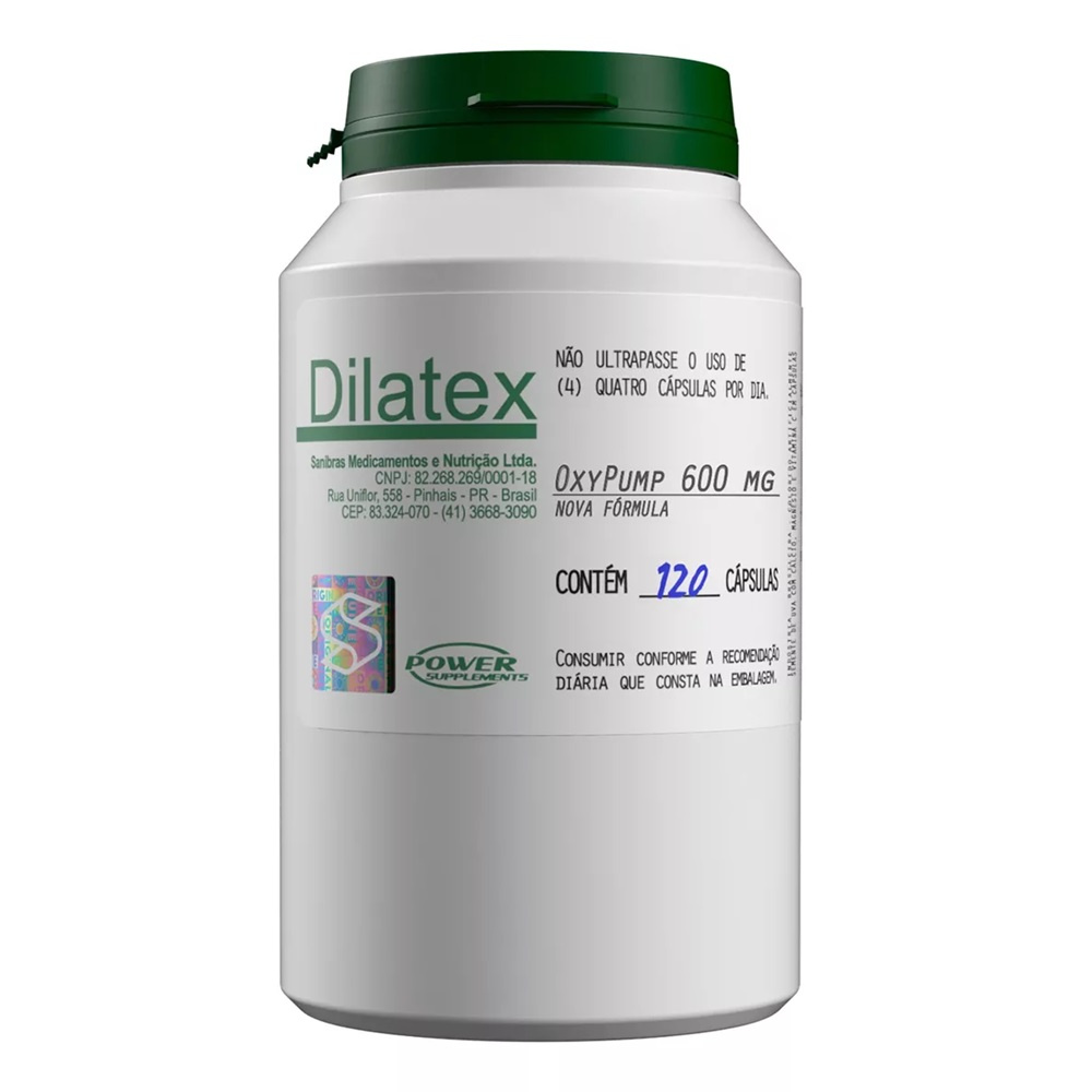 DILATEX 120 CÁPSULAS, EXPLOSÃO MUSCULAR, ELABORADO PARA FISICULTURISTAS, CUIDADO, PRODUTO DE ...