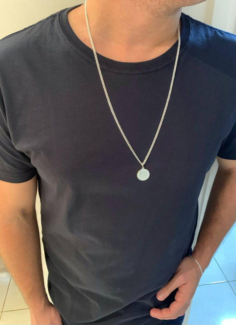 Colar Corrente Losango Duplo Masculina Prata 925 - Maan Joias em Prata