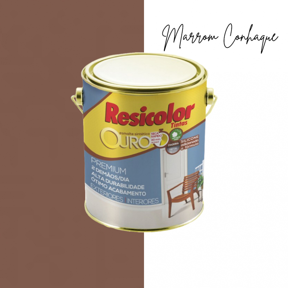 Tinta Esmalte Para Ferro E Madeira 3,2L Premium Linha Ouro Resicolor Secagem Ult - Madeban ...