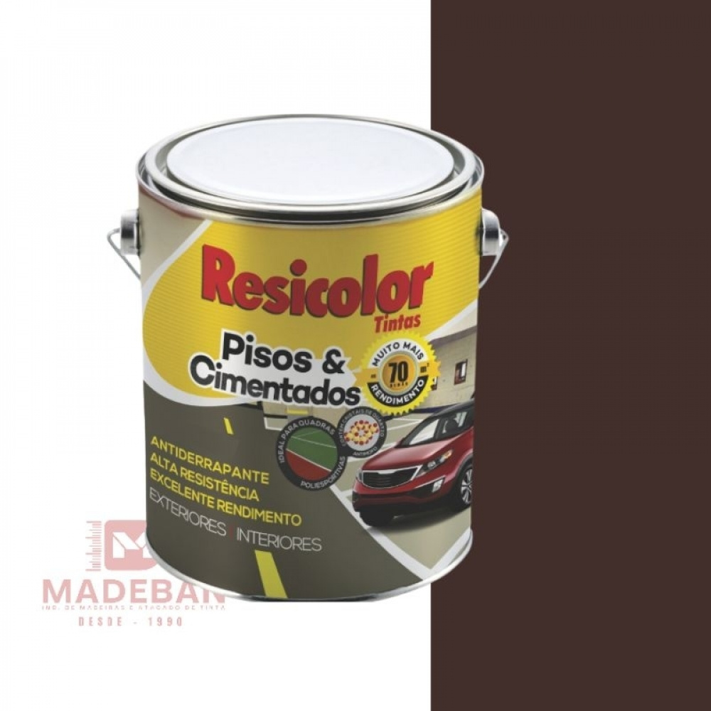 Tinta Piso Marrom Acetinado Ouro 3,6L - Madeban Atacado de Tintas e Ind. de Madeiras