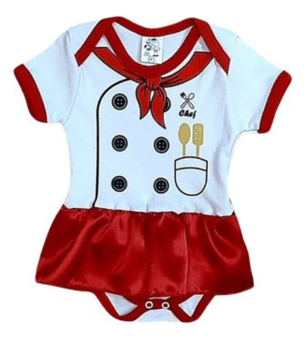 Body Tematico Chefe Cozinha Menina - Magia Kids