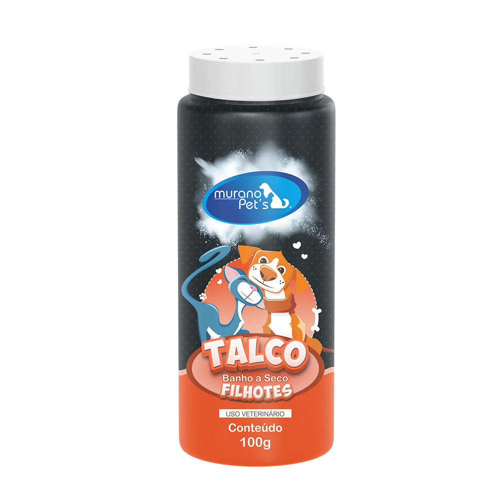 Talco Banho a Seco Filhotes 100g - Mania Animal