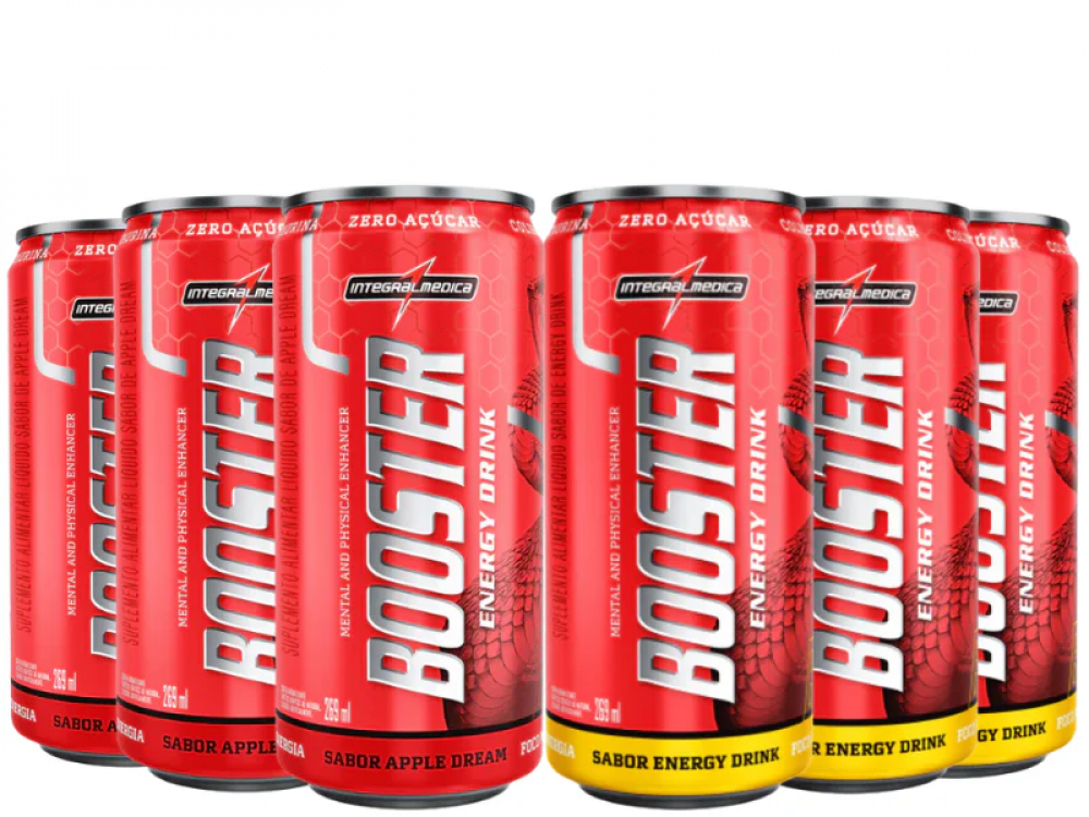 BOOSTER ENERGY DRINK 269ML (FARDO 6UN) - INTEGRALMEDICA - MakeNutri