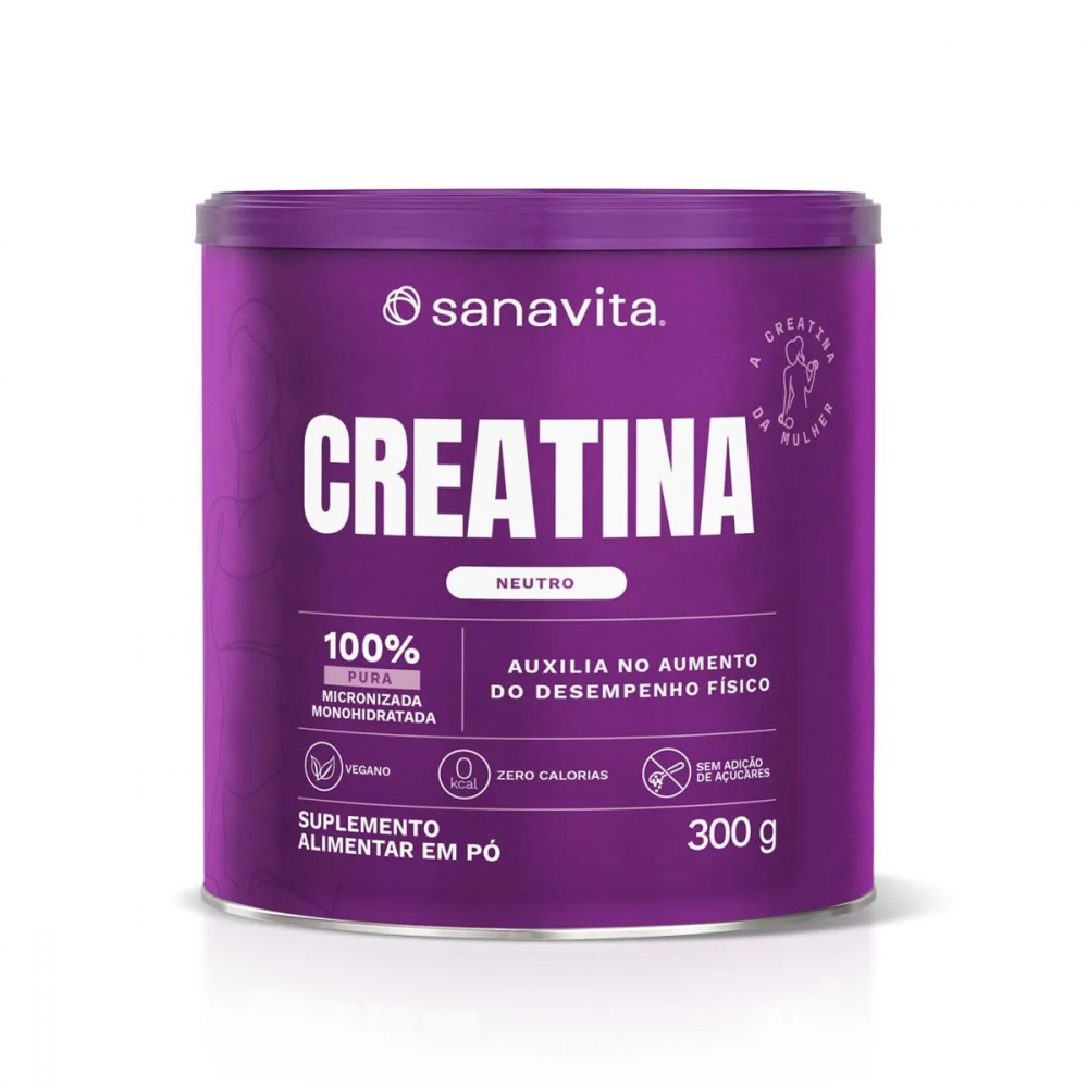Creatina Monohidratada 300g Lata Sanavita Makenutri