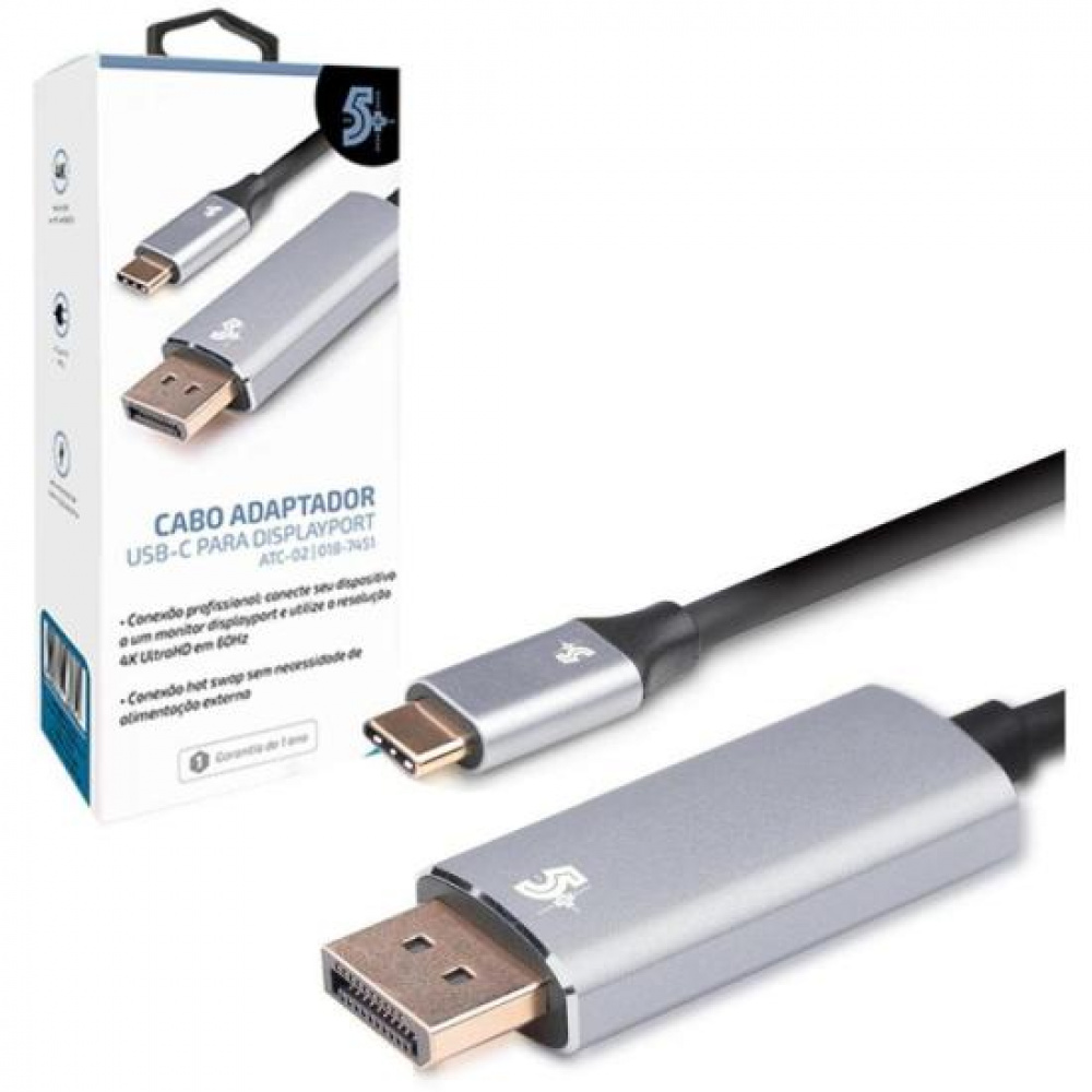 Cabo Adaptador USB-C Para Dport Macho 4k 60hz 1.8m 5+ - MD Print Solutions