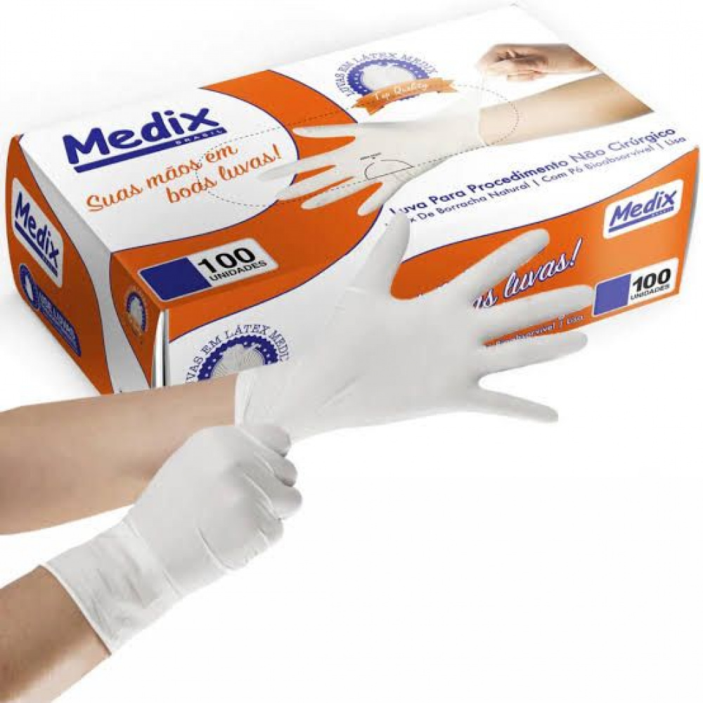 Luva Latex de Procedimento | Medix - Cirúrgica Med Metropole