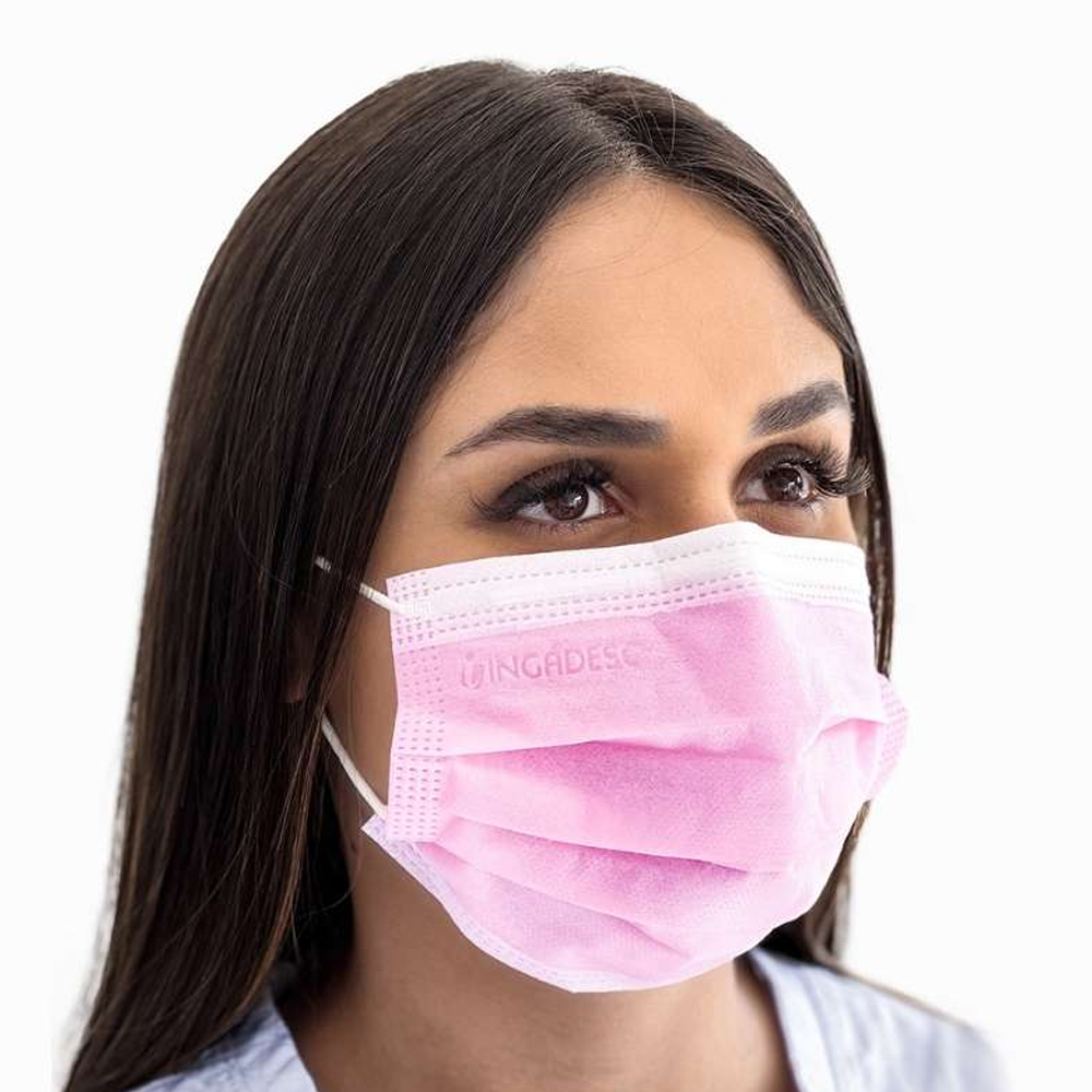 Mascara Descartavel Rosa | 50un - Cirúrgica Med Metropole