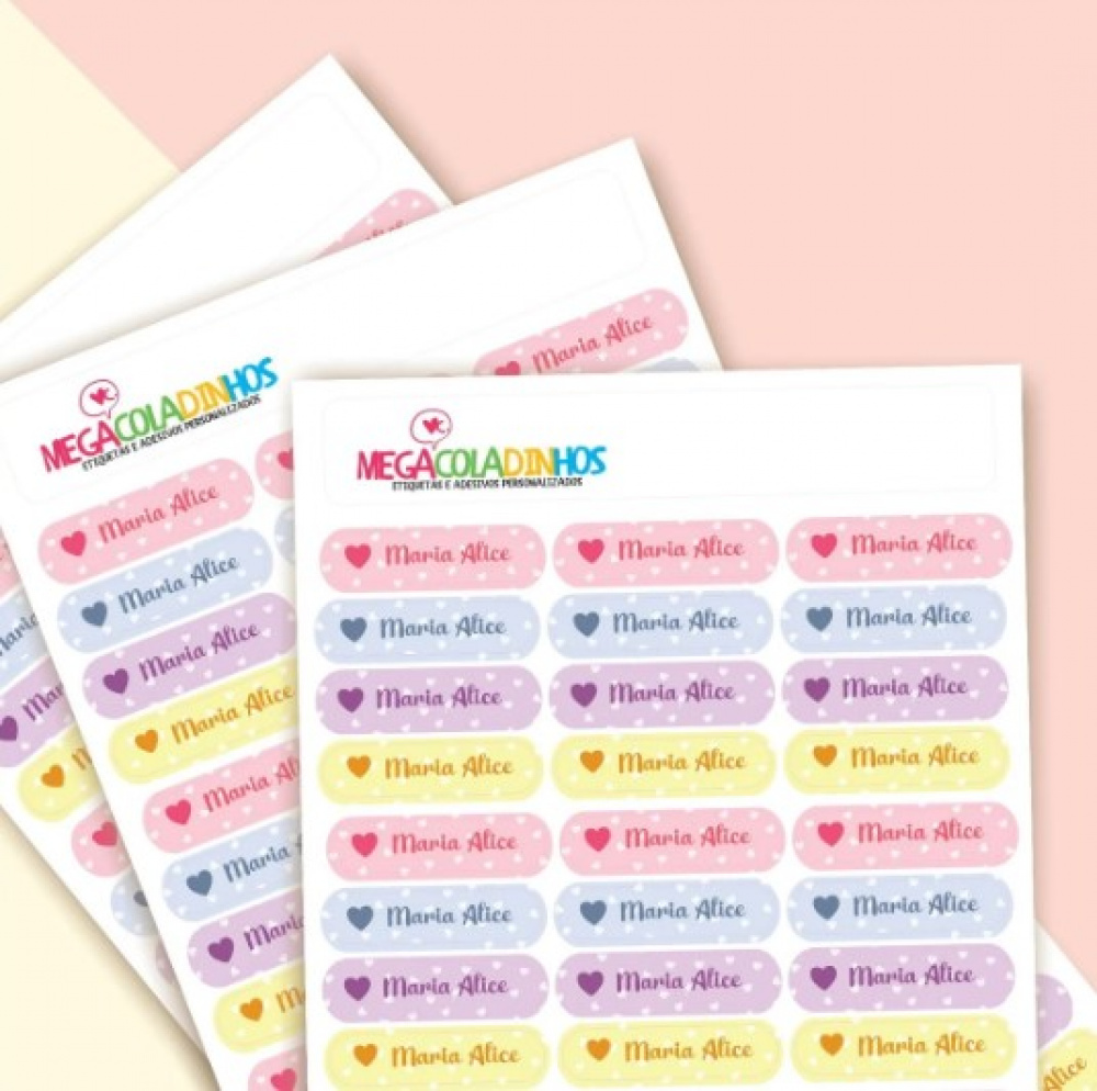 Etiqueta para Lápis, Canetinha 4x1 cm - Megacoladinhos Etiquetas e Adesivos