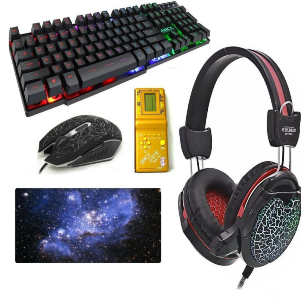 Kit combo gamer teclado mouse fone de ouvido todos com iluminação led ...