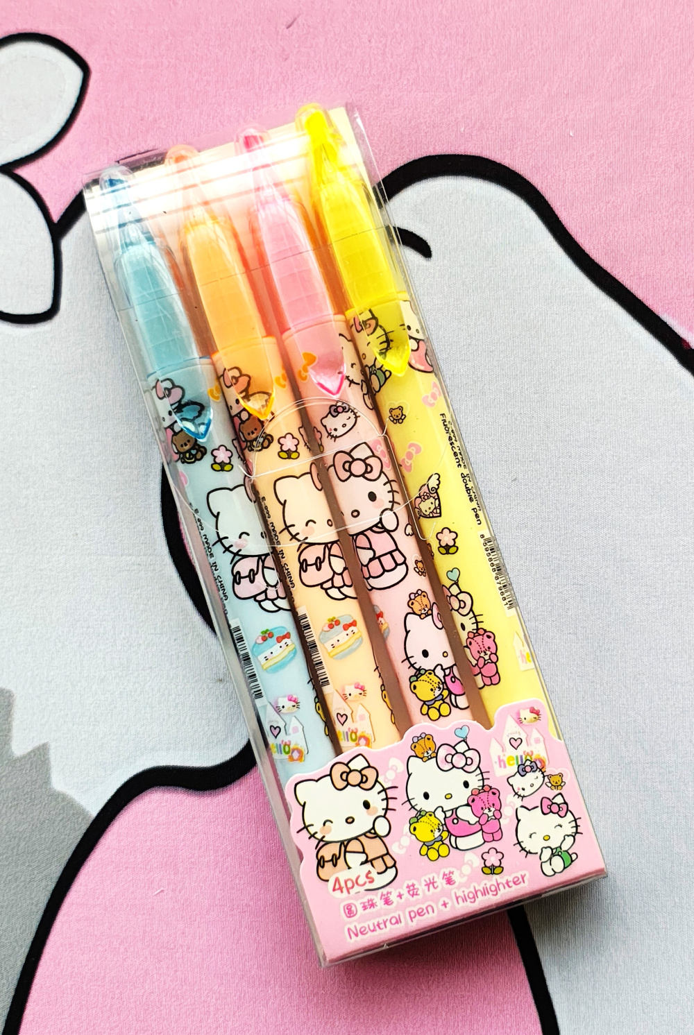 Caneta com Marca Texto da Hello Kitty - Miau Geek