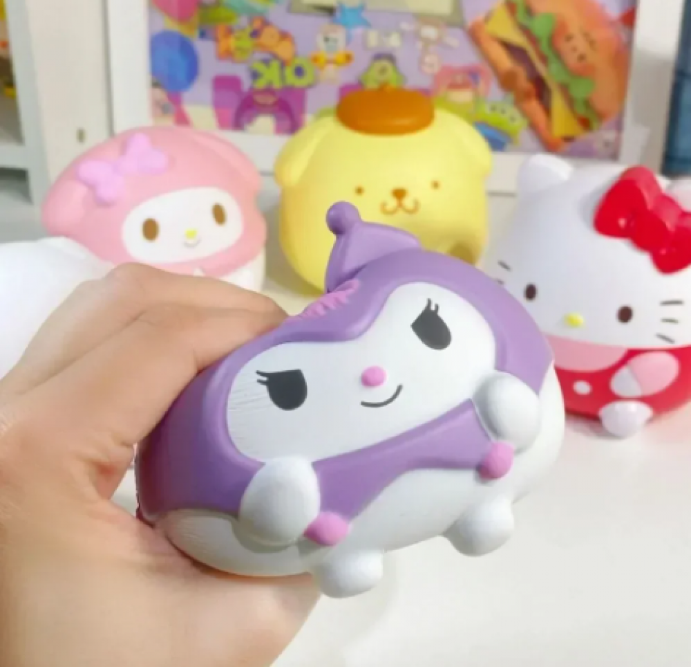 Squishy da turma da Hello Kitty, fofo, decoração,My Melody, Kuromi ...
