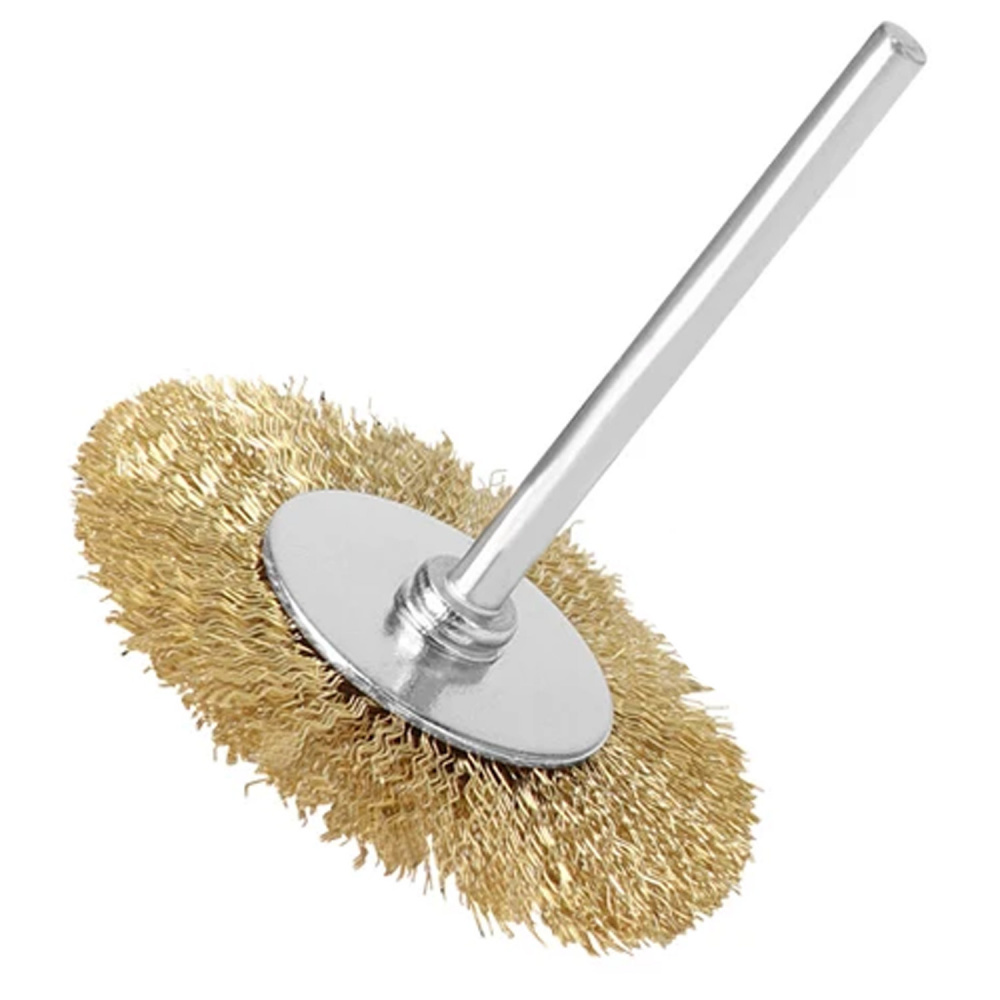 Escova Circular 38mm Latão Grande Haste 3mm Micro Retífica ...