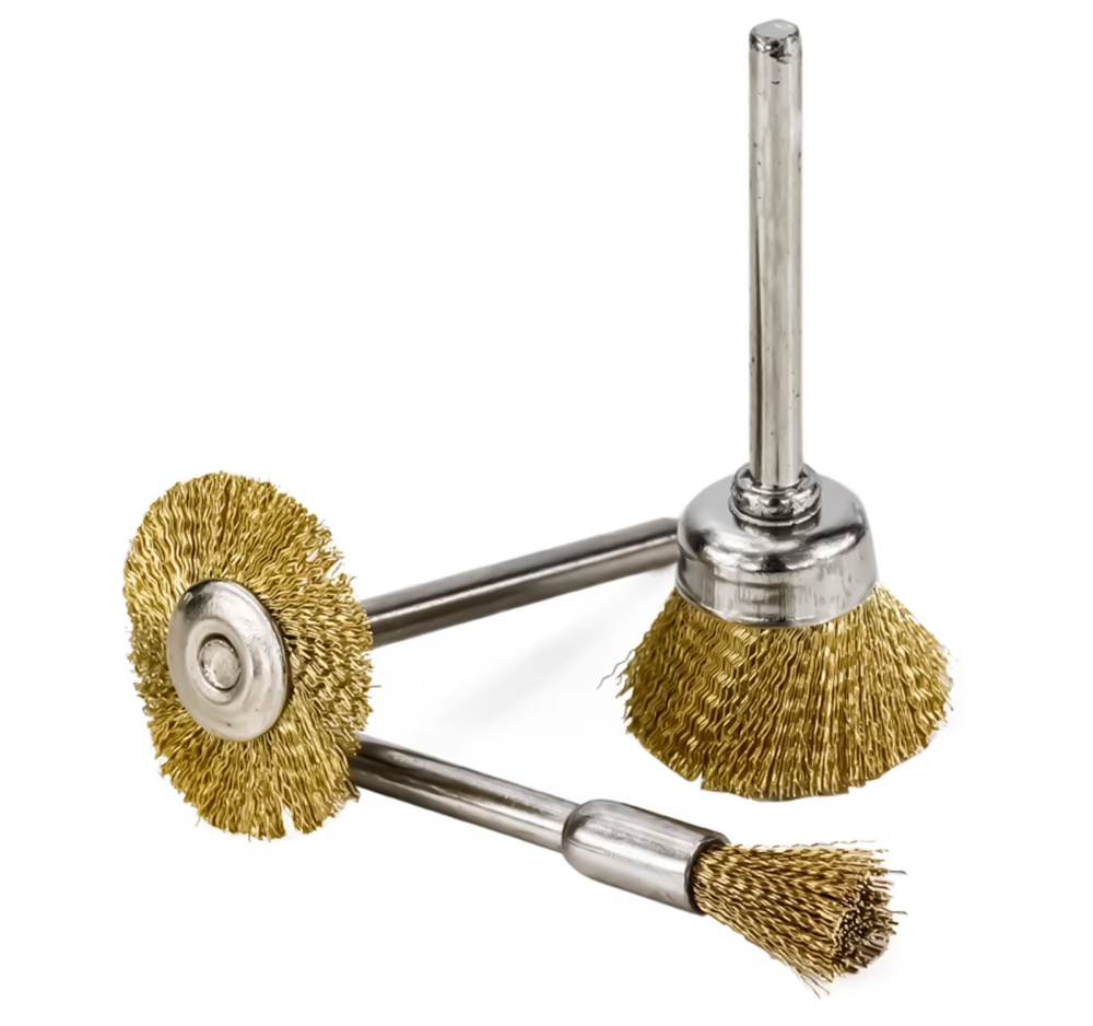 Kit 3 Escovas de Metal Latão Haste 3mm para Micro Retíficas ...