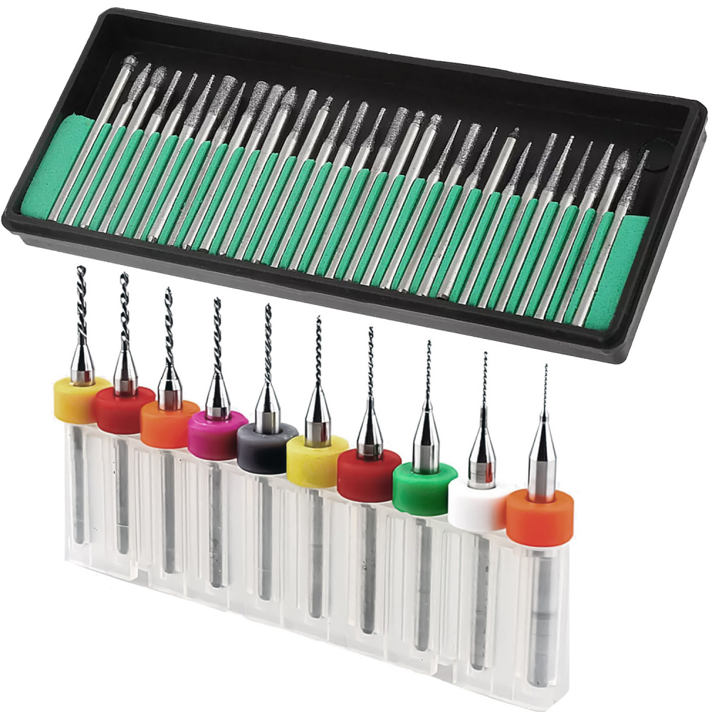 Kit Brocas e Pontas Diamantadas 40 peças para Micro Retífica ...