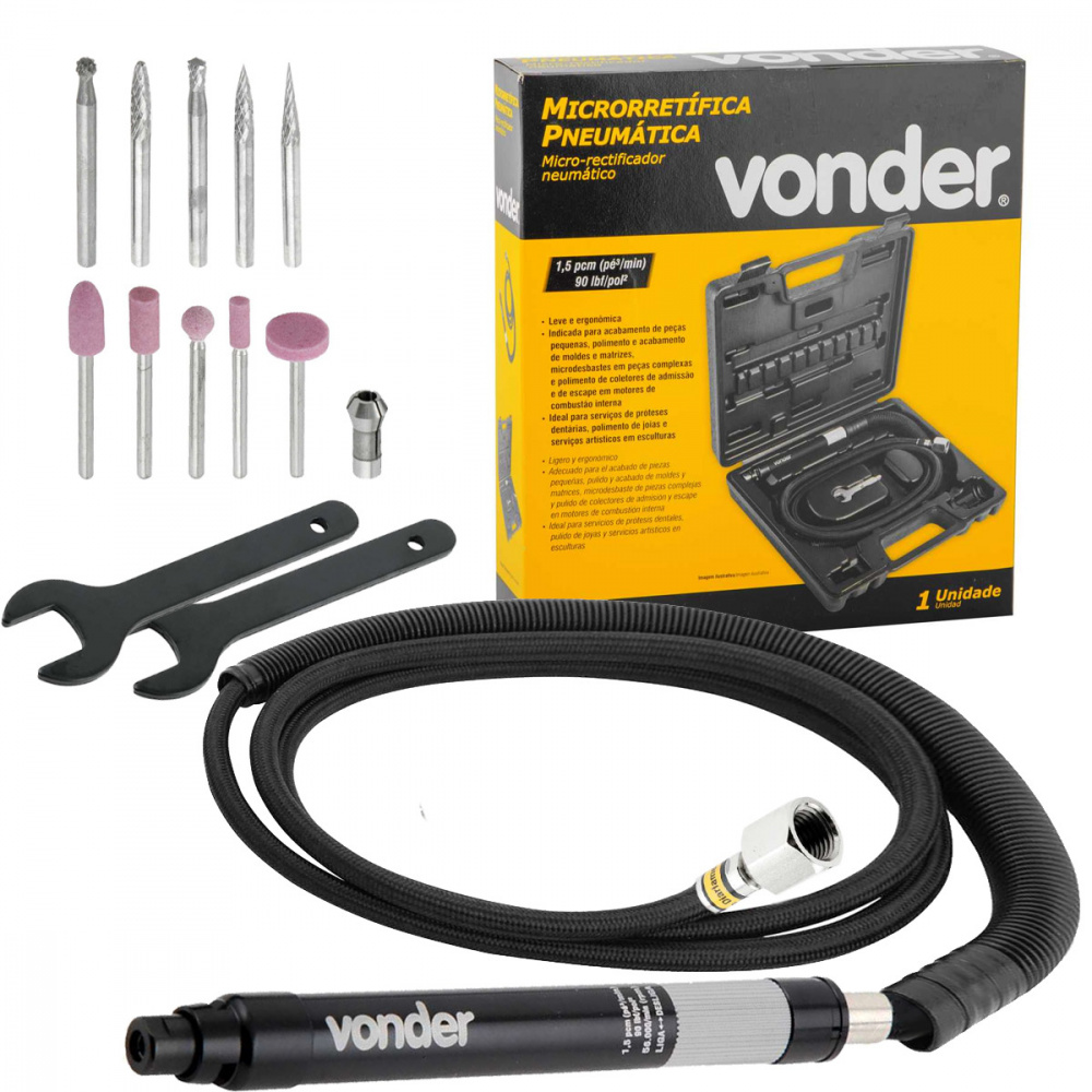 Micro Retífica Pneumática Caneta 1/8 e 3mm Industrial Vonder ...