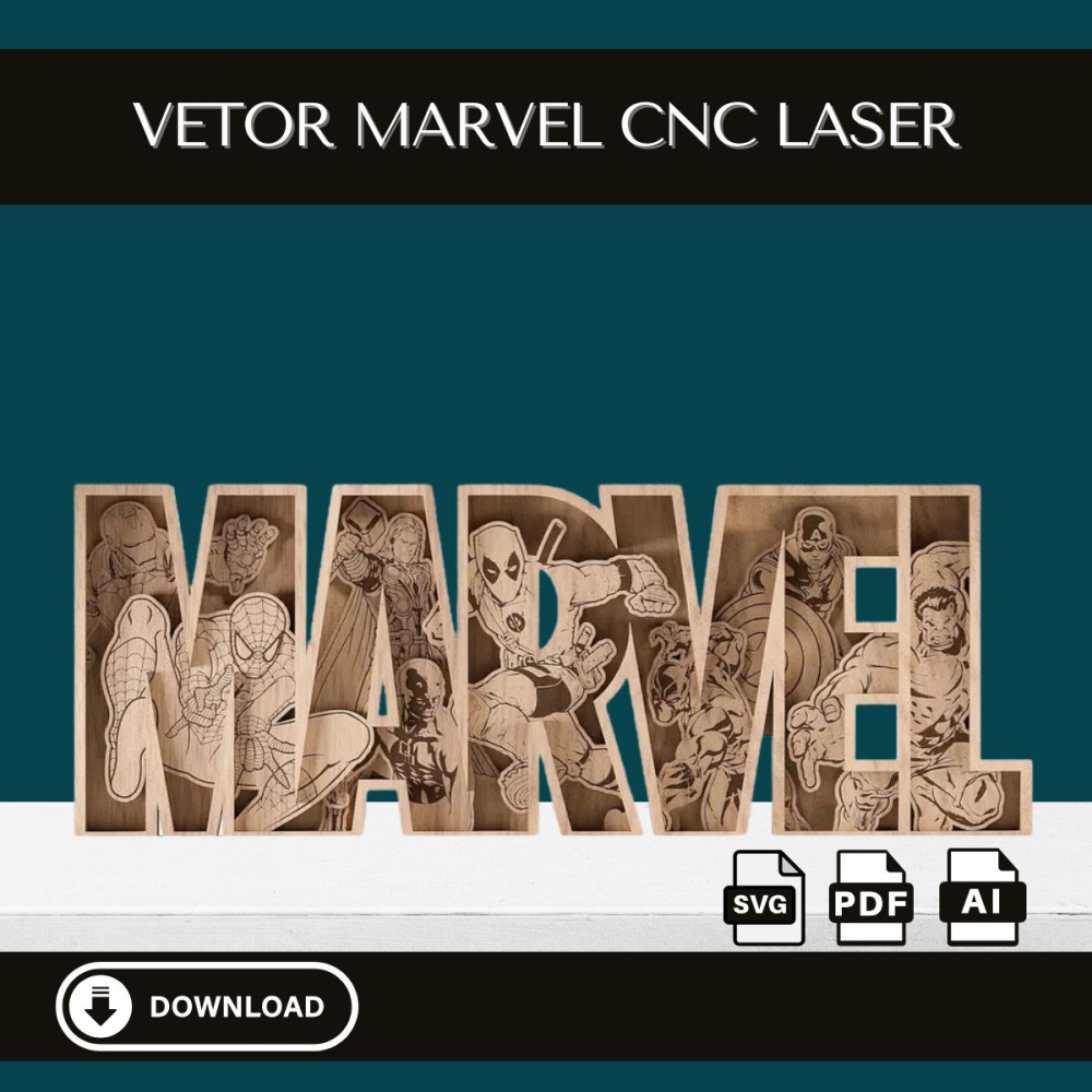 Vetor Marvel Cnc Laser - Multiprodutos Digitais