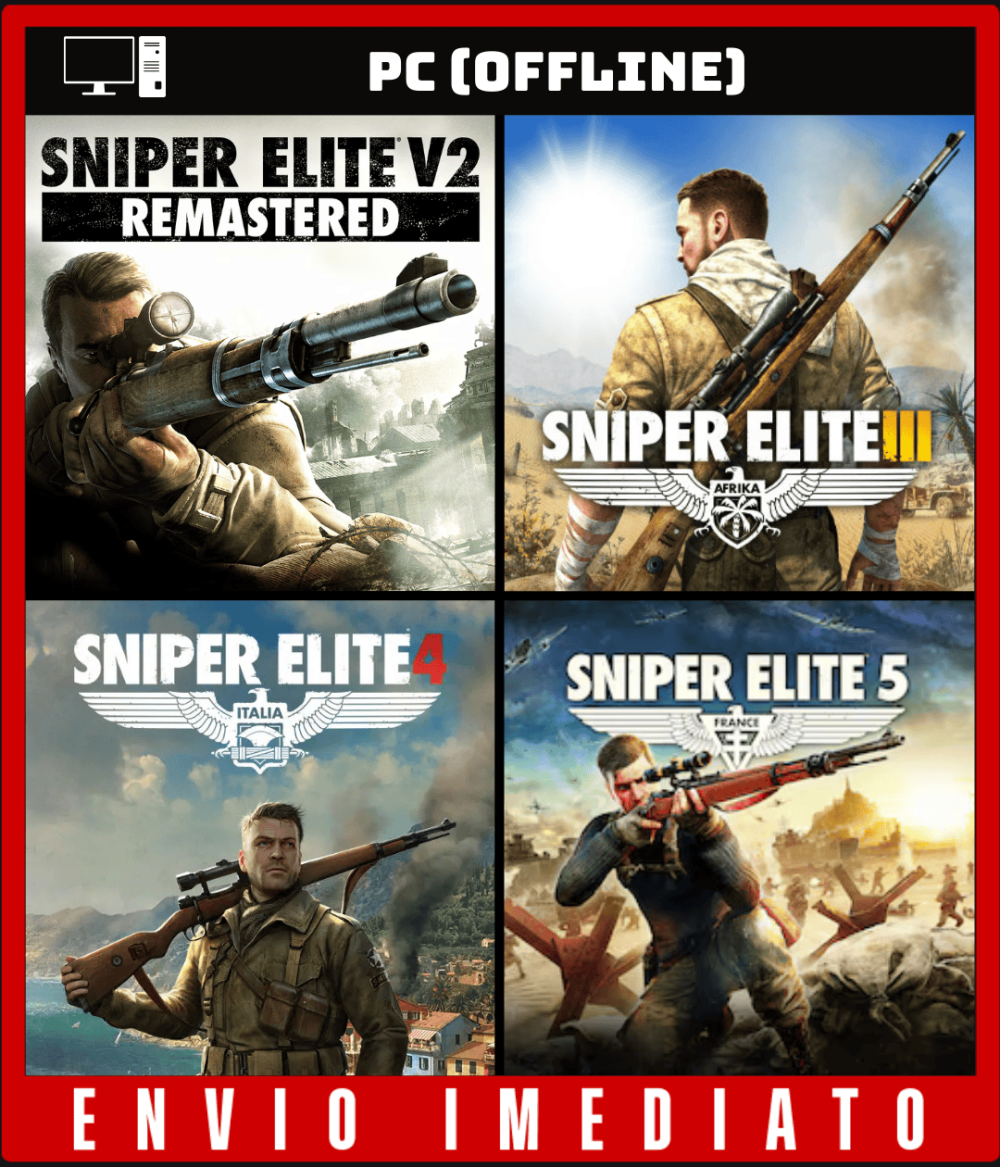 Coletânea Sniper Elite (4 Jogos) | PC (OFFLINE) - Multiverso dos Games