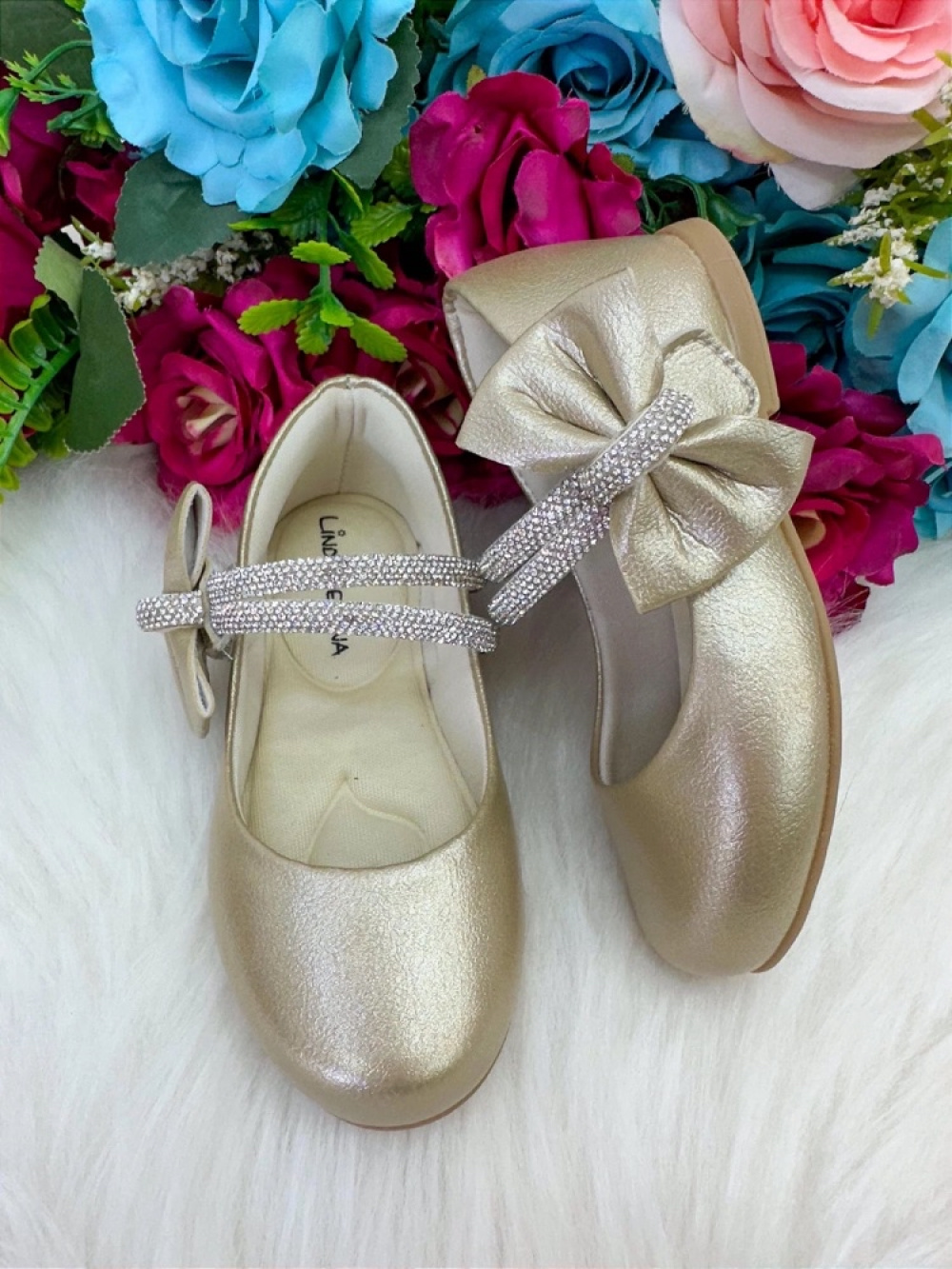 Sapatilha Flor Di MIla Maya Dourada - Mundo Encantado Kids