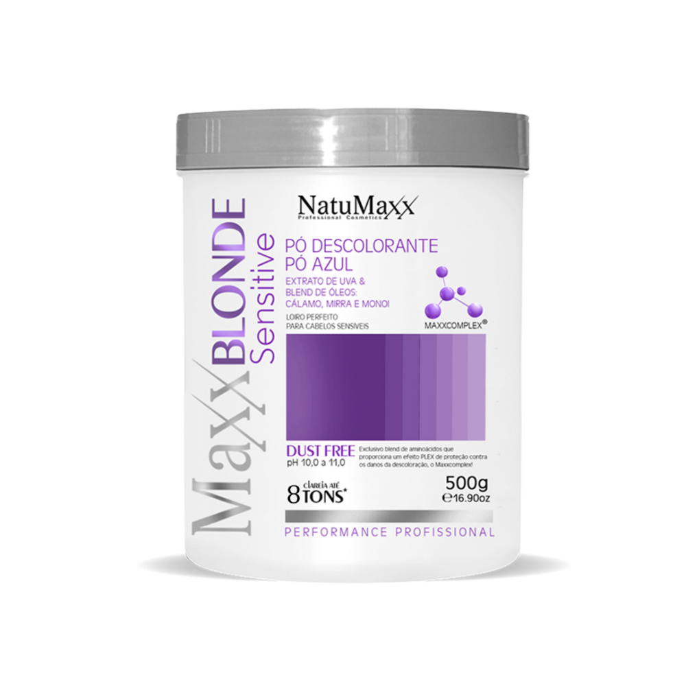 Pó Descolorante MaxxBLONDE Azul Sensitive - Natumaxx