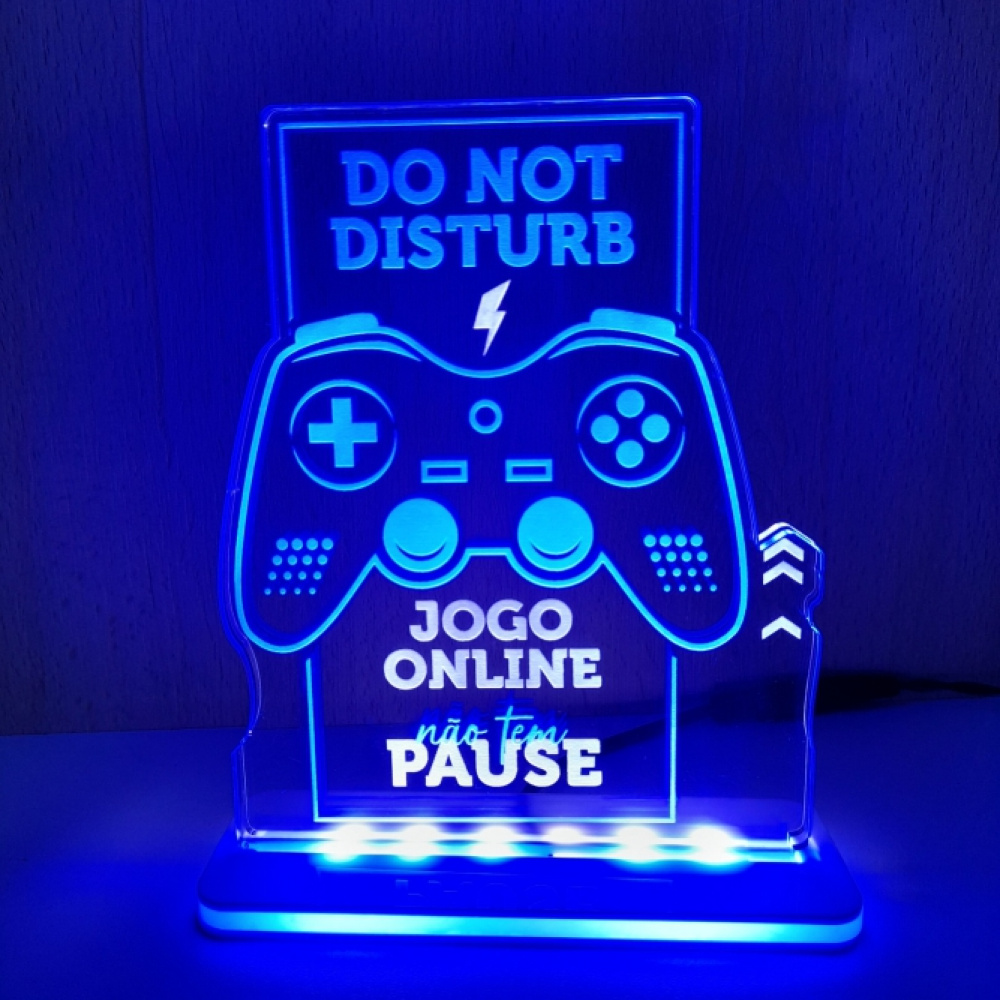 Luminária LED Gamer - Jogo Online Não Tem Pause - Não Perturbe - NerdX ...