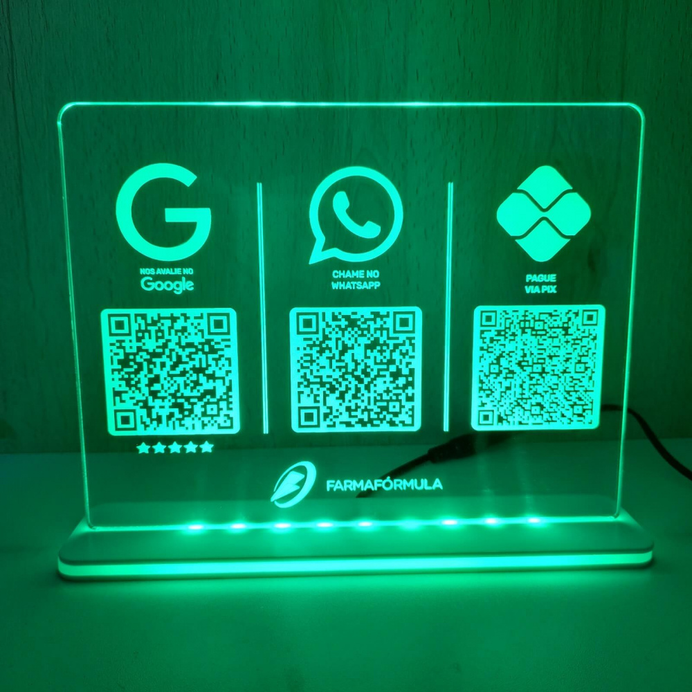 Placa Decorativa LED Personalizada com QR-Codes - NerdX Oficial ...