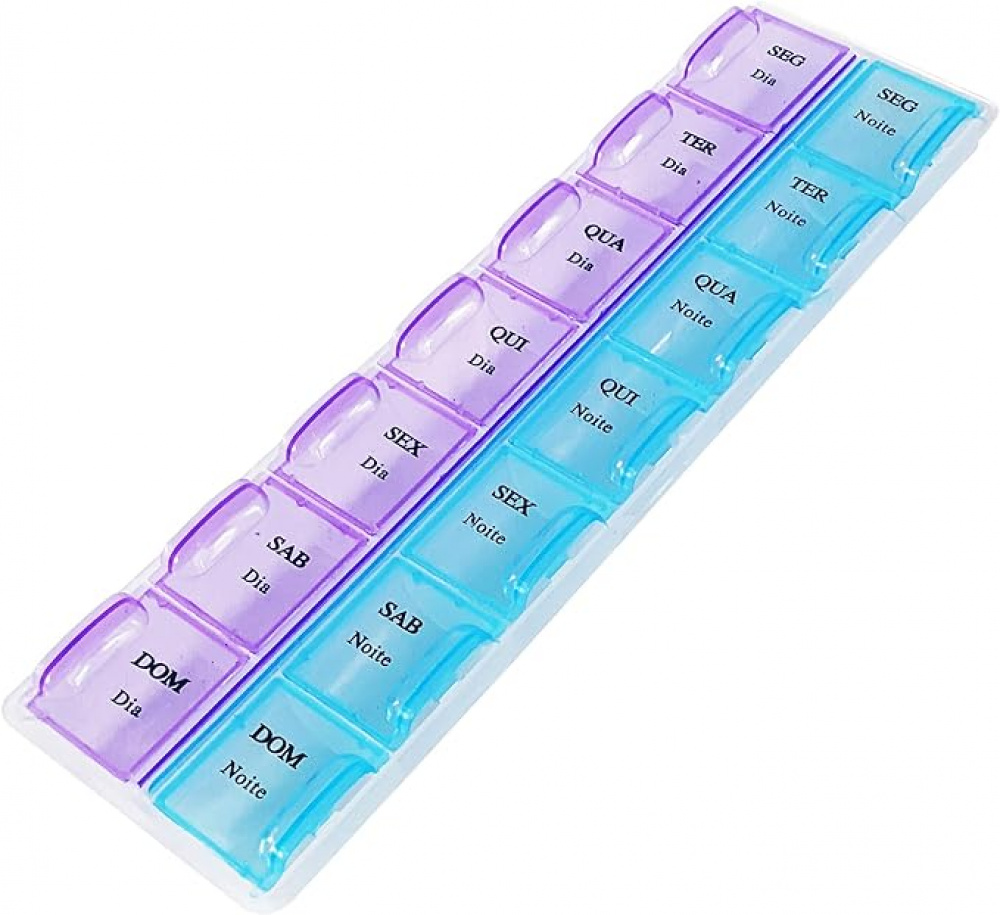 Porta Comprimido Organizador de Remédios Semanal 2 Colunas - Nexus Market