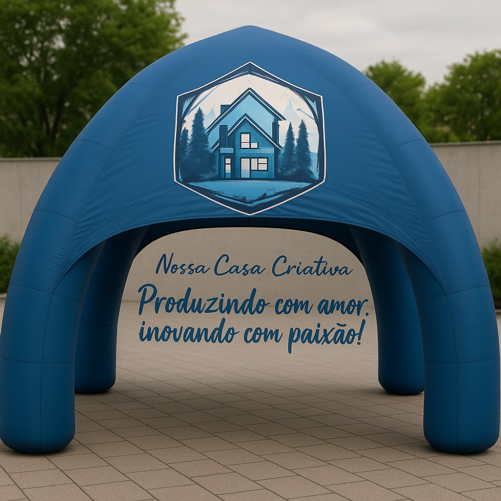 Tenda Inflável Personalizada 2,6x2,6m - Nossa Casa Criativa - Nossa Casa Criativa