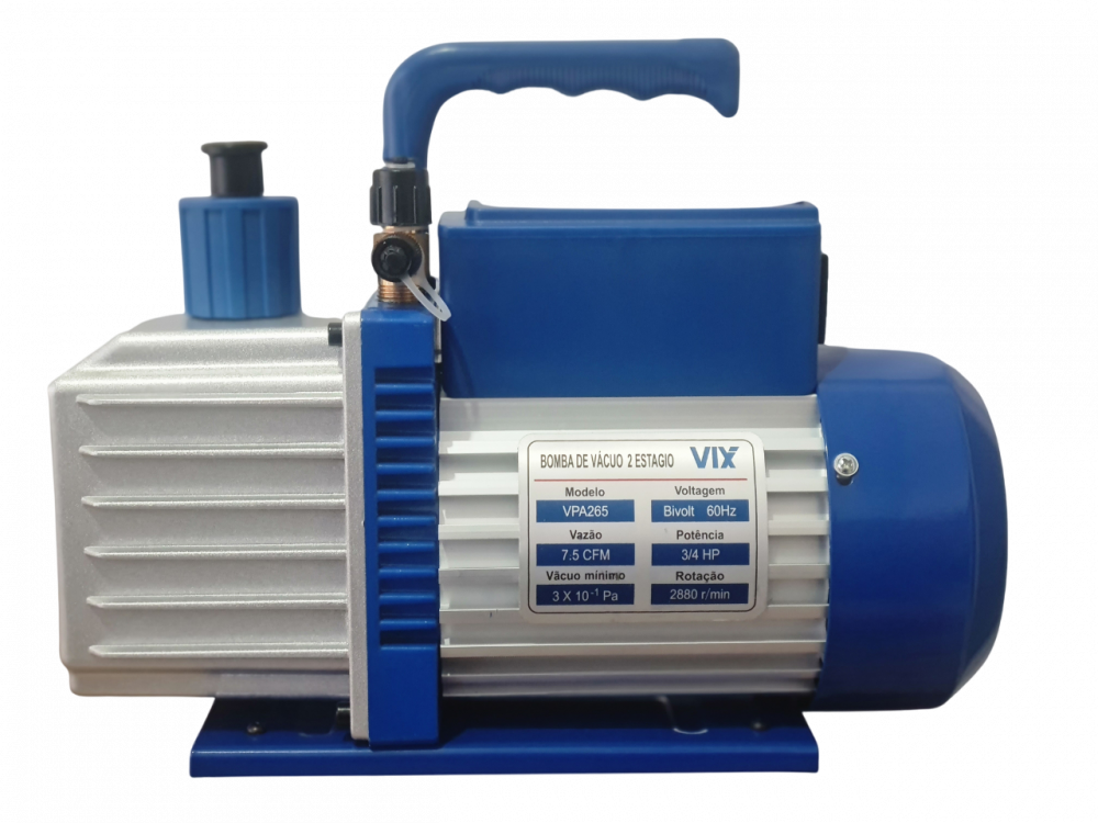 Bomba de Vácuo VIX 7,5 CFM Duplo Estágio VPA265 - NUCLEAR REFRIGERACAO
