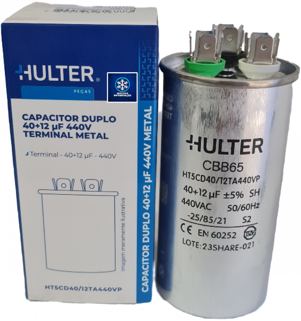 Capacitor Duplo 40+12 440VAC - Energia Eficiente e Confiável - NUCLEAR ...