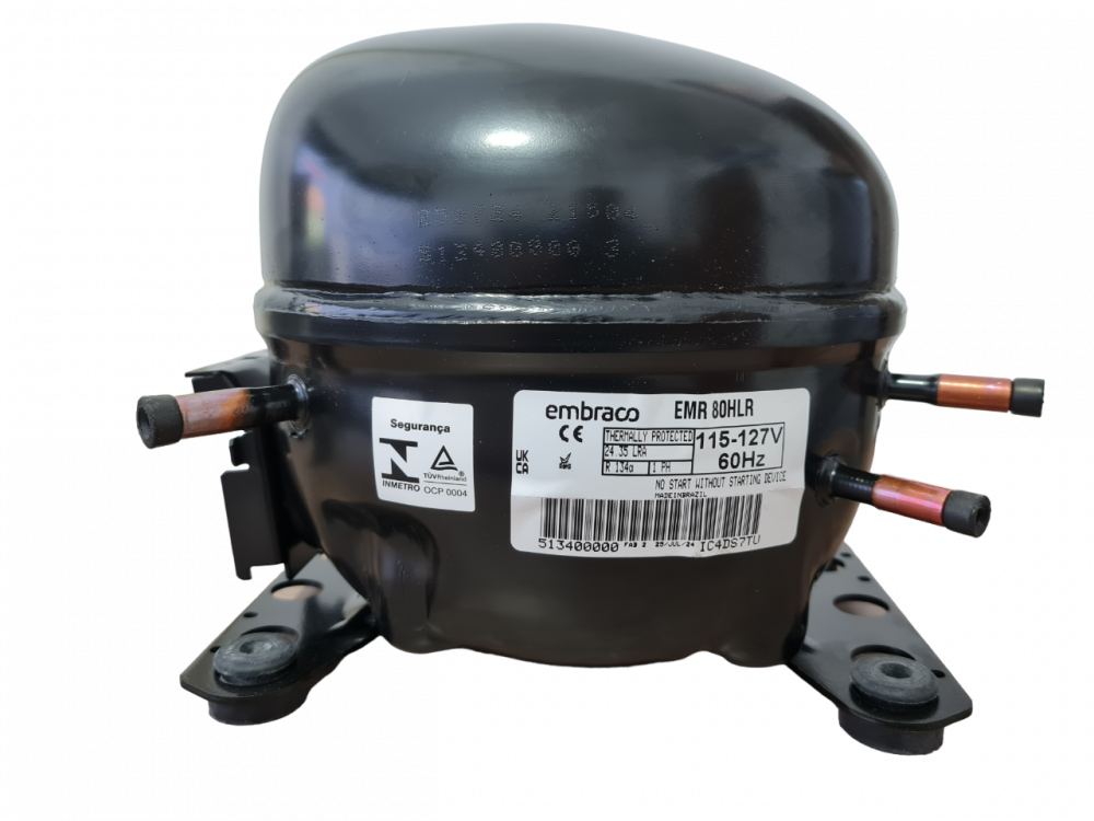 Compressor Whirlpool 1/4+ EMR80HLR 127V - Nuclear Refrigeração ...