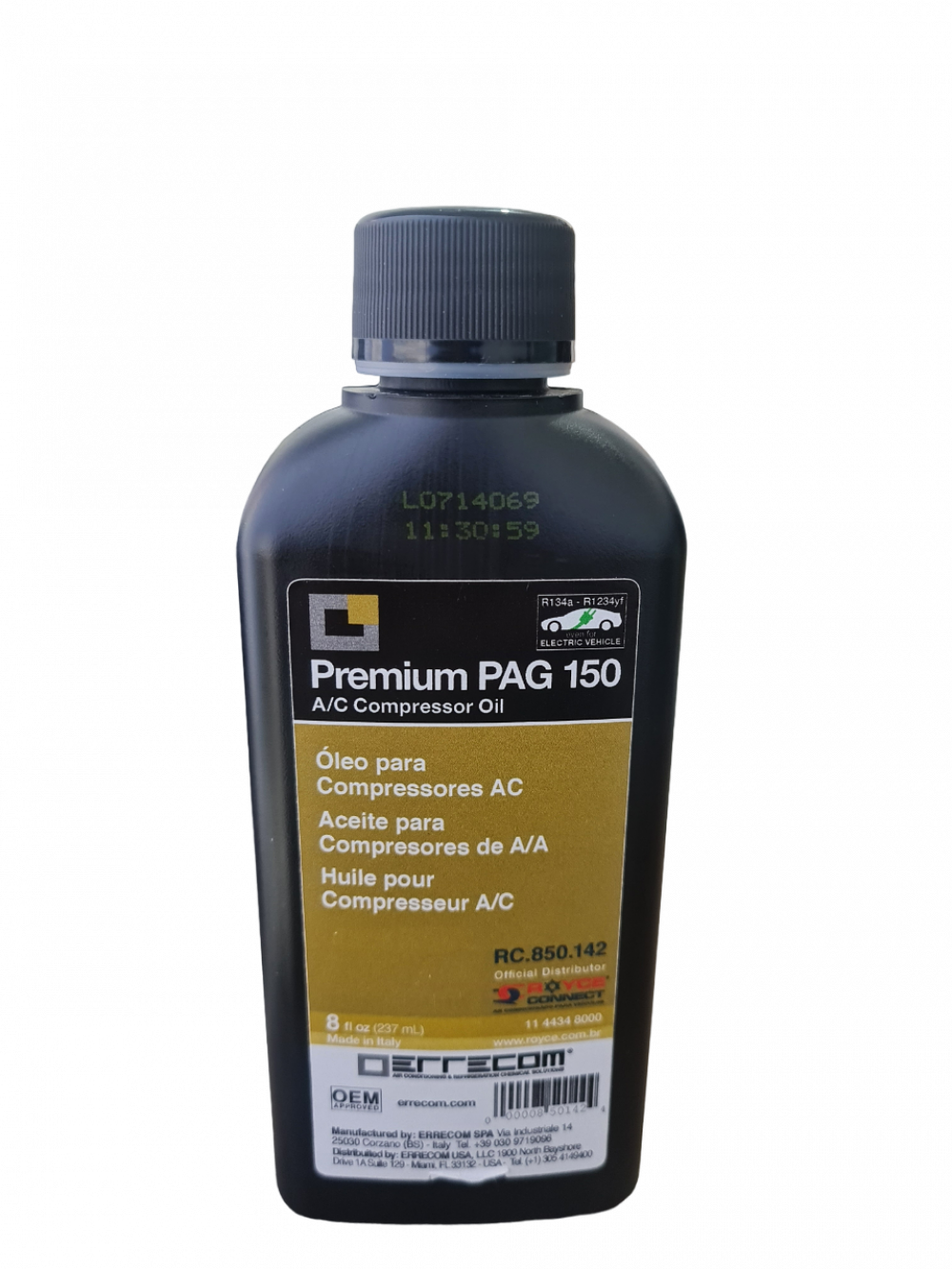 Óleo para Compressor R134a PAG 150 Errecom 237ml| Nuclear Refrigeração ...