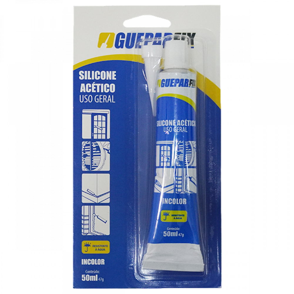 Silicone Acético Guepar Fix 50ML - 47GR - Vedação de Alta Performance ...