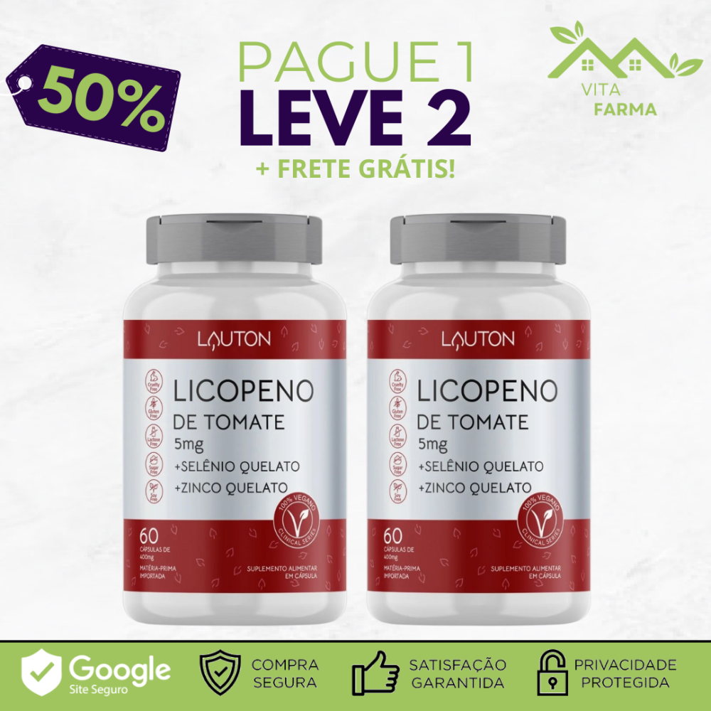 Licopeno 60 Cápsulas - Suplemento Natural para o Coração e Saúde Geral ...