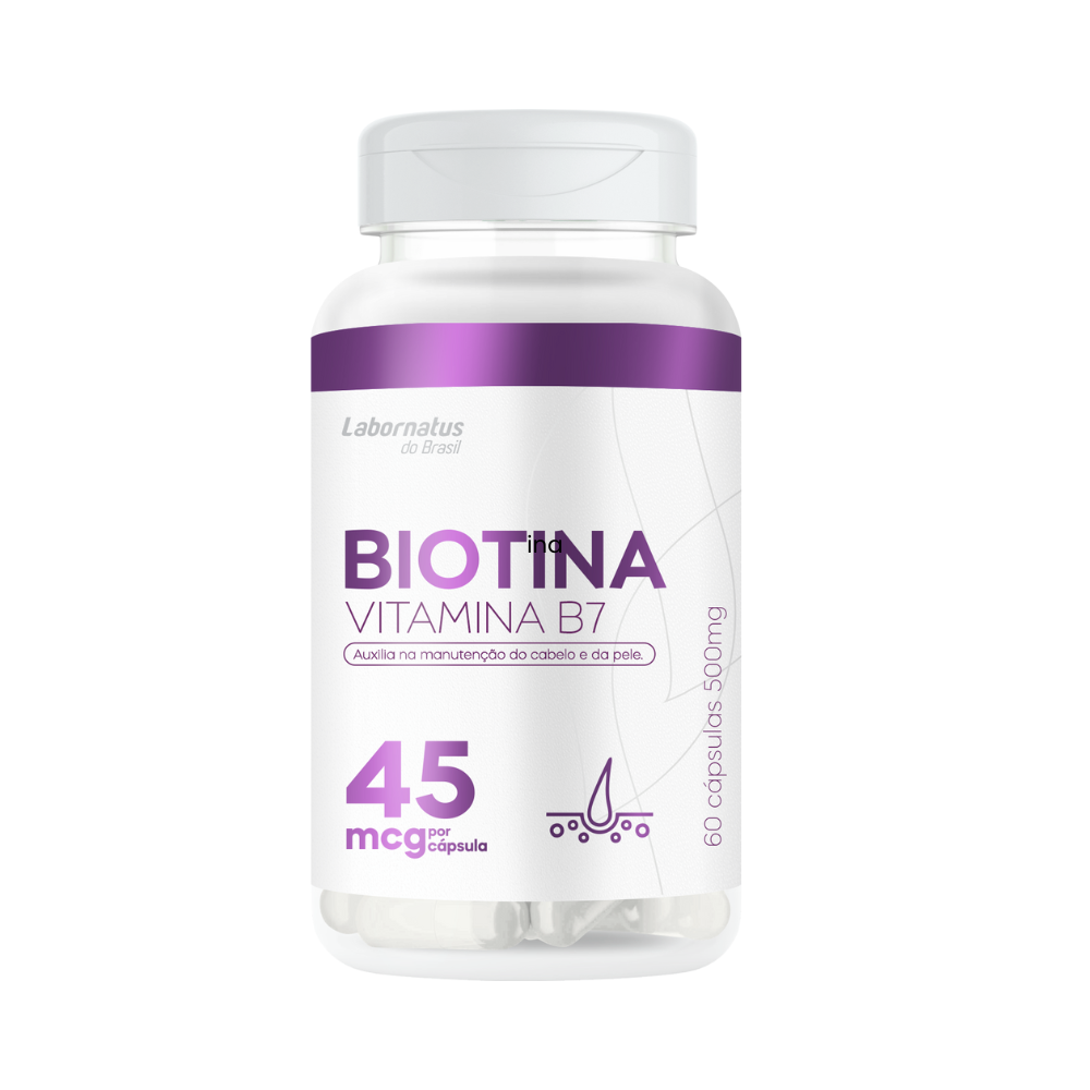 Biotina 45mcg 60 Cápsulas | Fortalece Cabelos e Unhas | Labornatus ...