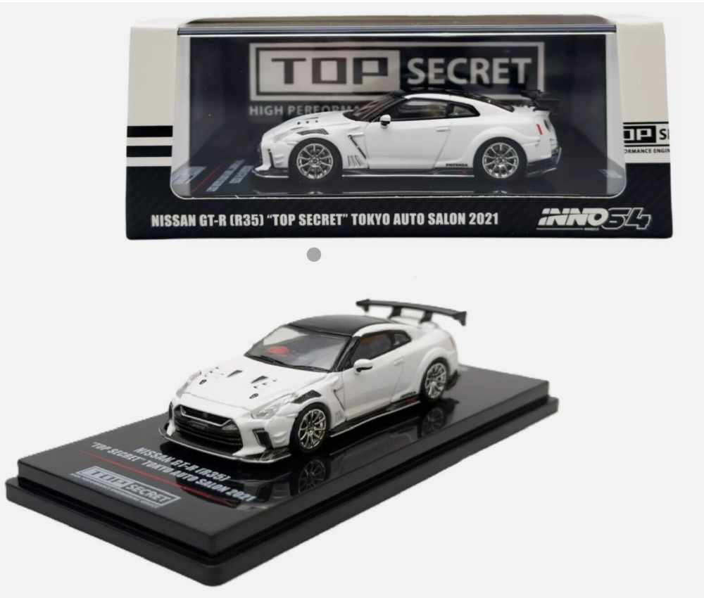 Nissan GT-R R35 White Top Secret Tokyo Auto Salon 2021 Inno64 - O Cara Das Minis