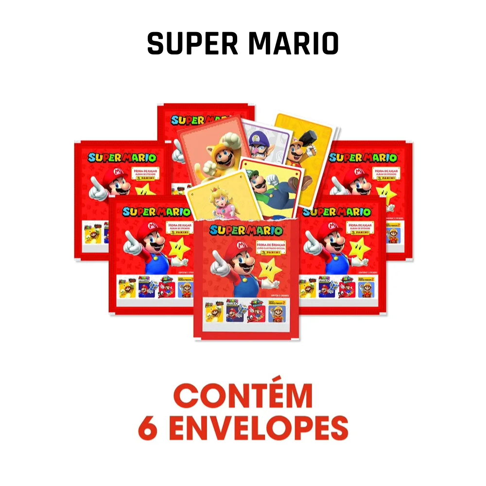 SUPER MARIO - Kit Com 6 Envelopes - O Figurinha