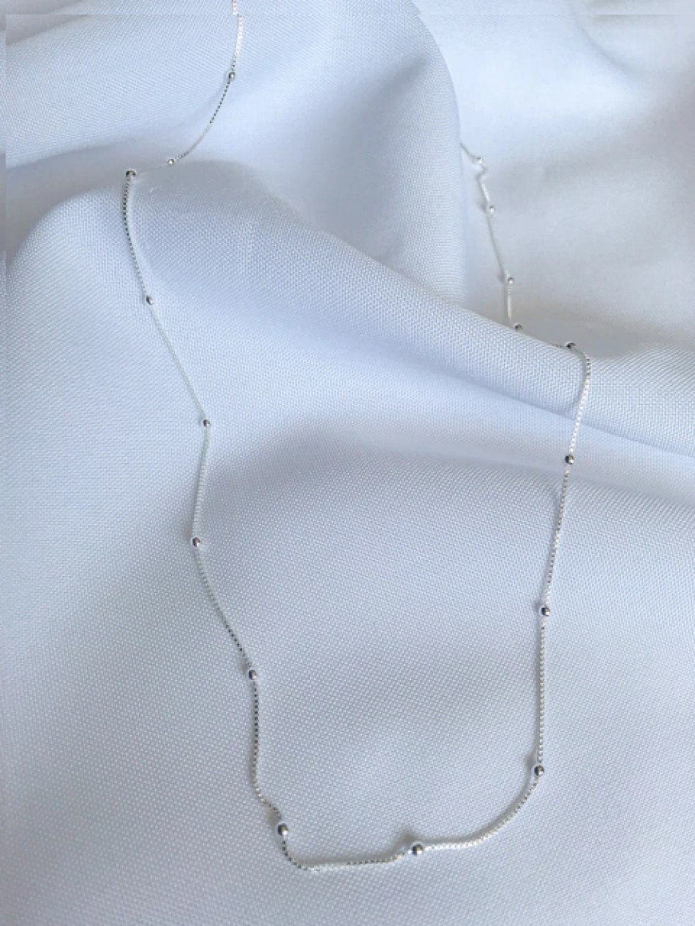 Colar Bolinhas em Prata 925 Esterlina 60CM - Miranty