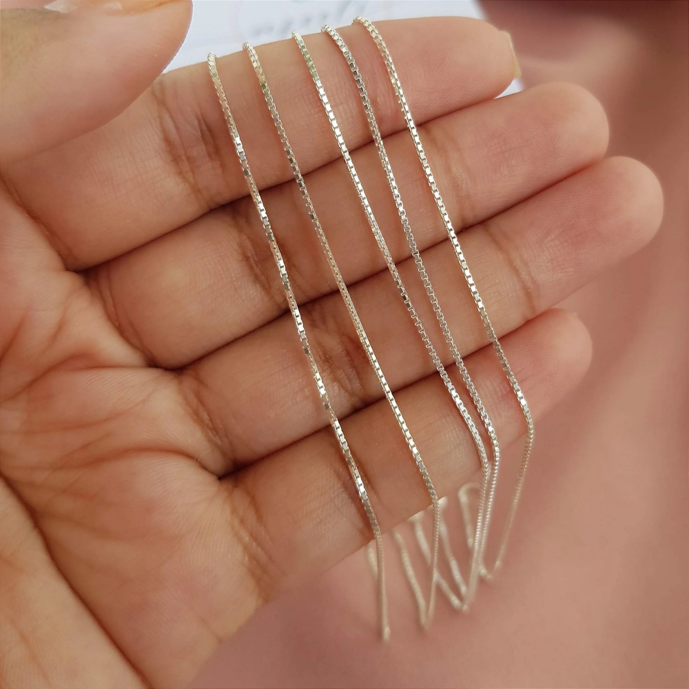 Corrente 0,7mm Veneziana em Prata 925 Esterlina 60CM - Miranty