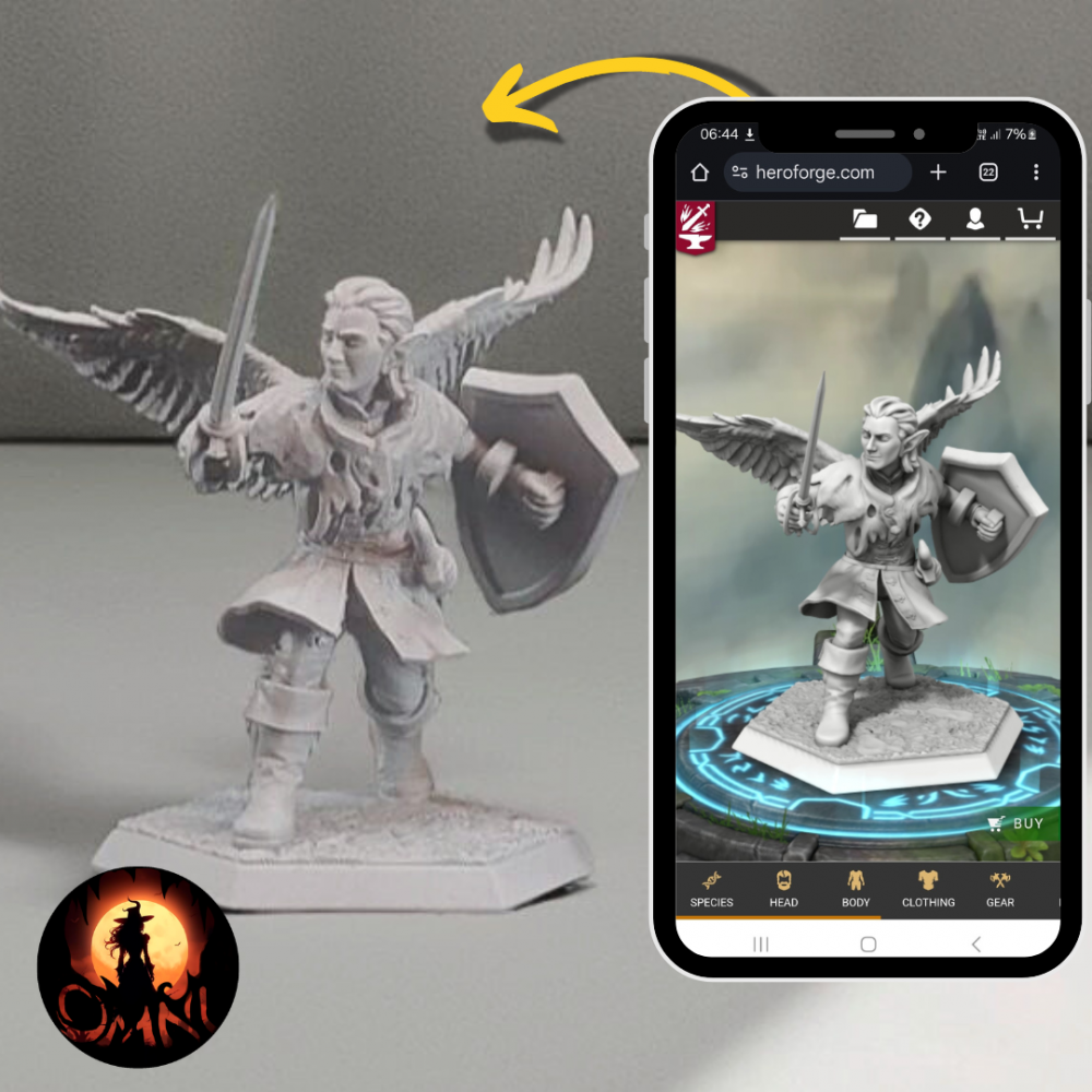 Miniatura de RPG Personalizada Hero Forge - Cinza - Omniaturas