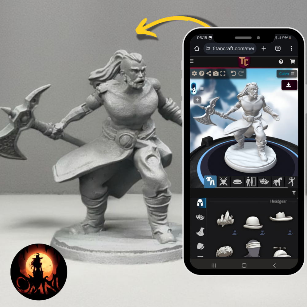 Miniatura de RPG Personalizada TitanCraft - Cinza - Omniaturas