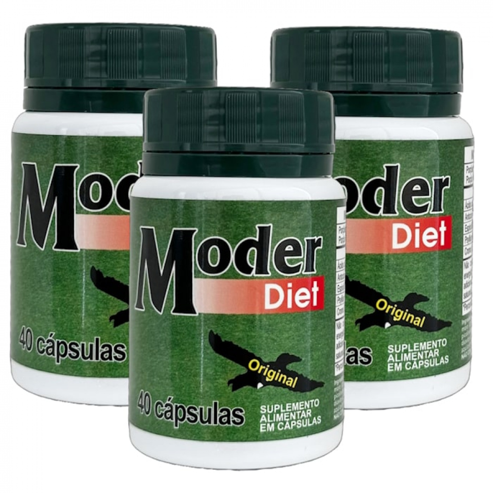 Moder Diet 40 cáps (3 potes) - Loja Moder Diet
