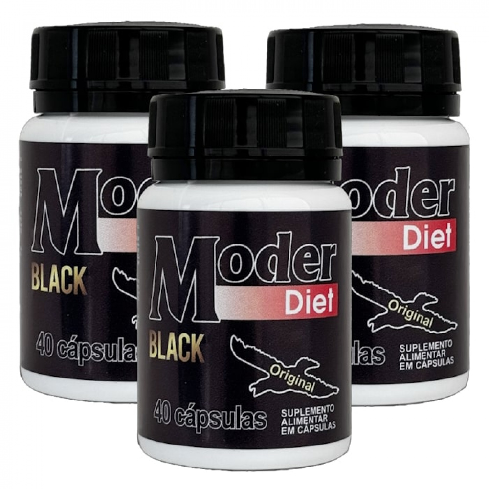 Moder Diet Black 40 cáps (3 potes) - Loja Moder Diet
