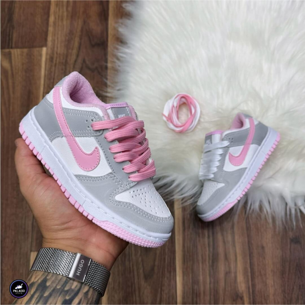 Tênis Branco, cinza e Rosa - Infantil - Palacci Store