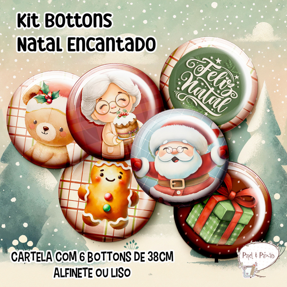 Bottons Coleção Natal Encantado - Papel & Paixão