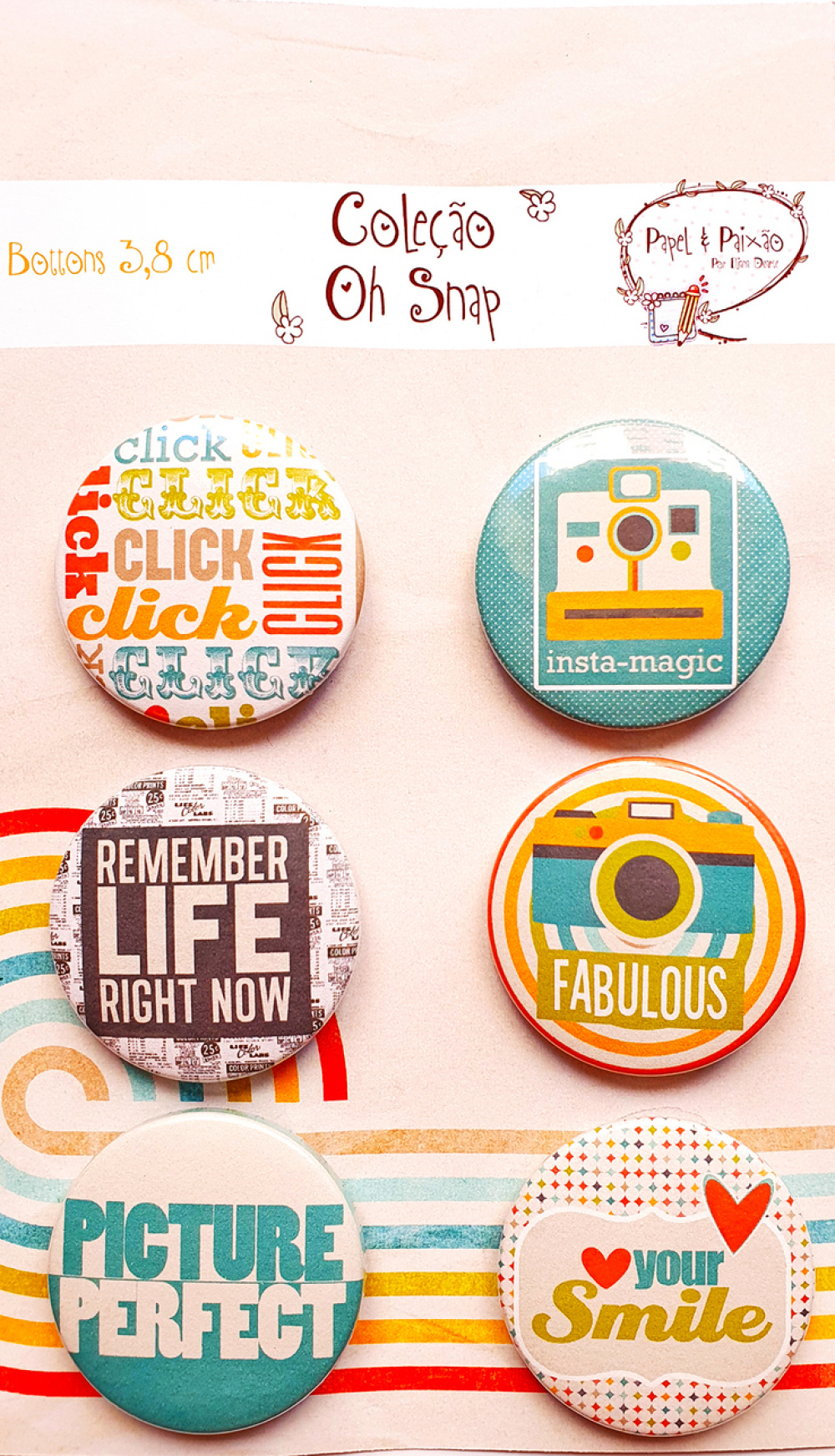 Bottons Coleção Oh Snap - Papel & Paixão